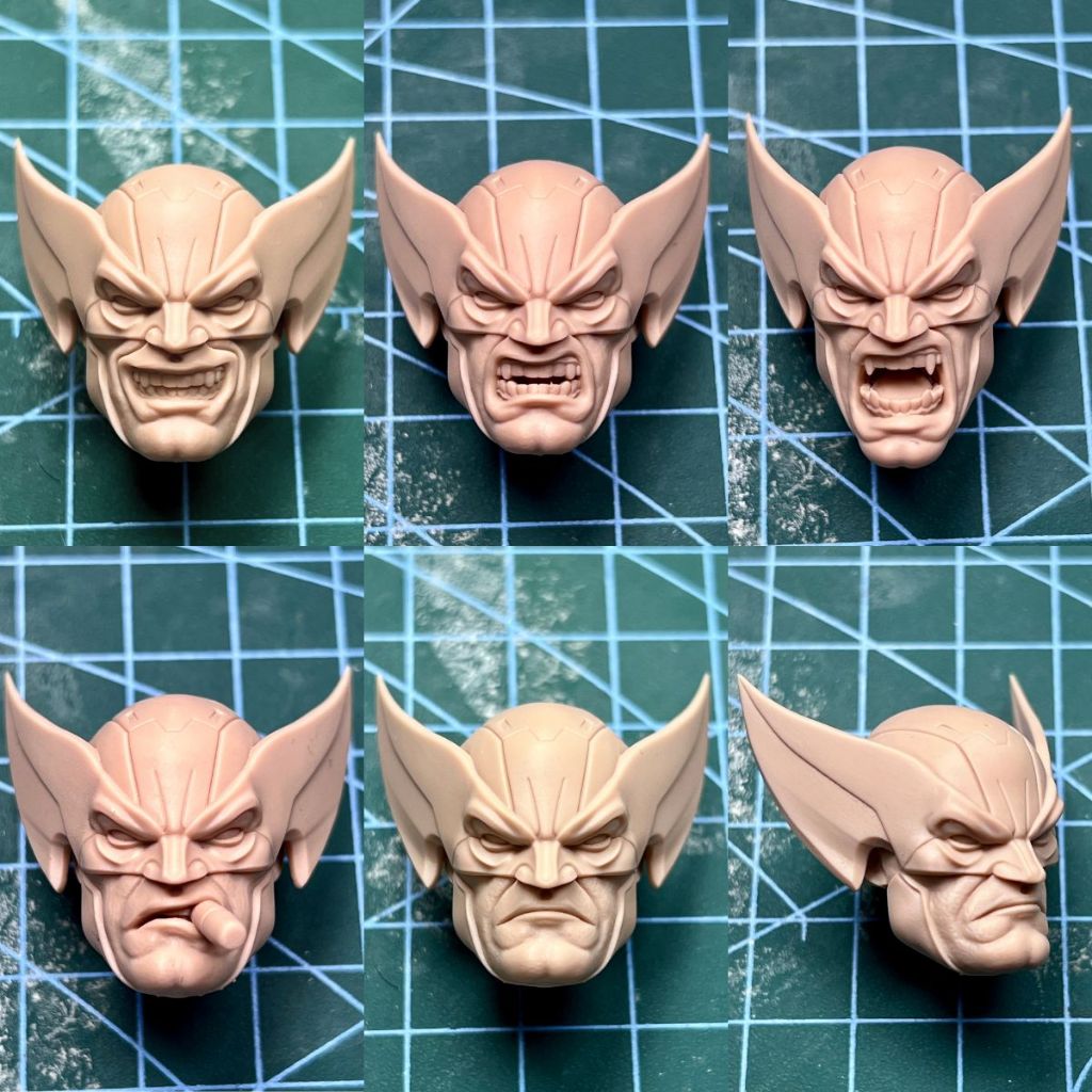 Unpainted 1/12 Scale Wolverine Logan Mask Version Head Carved Model Fit ...