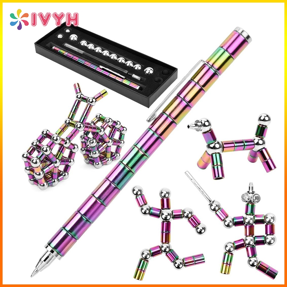 Fidget Toys Pen Decompression Magnetic Metal Pen Multifunction Writing ...
