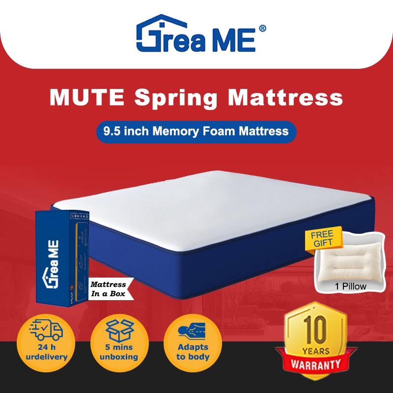 Dreame 9.5 Inch Memory Foam Independent Bag Static Spring Mattress ...
