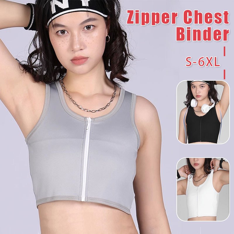 Bandage Chest Binder Zip Up Breast Binder Flat Slim Chest Supporter
