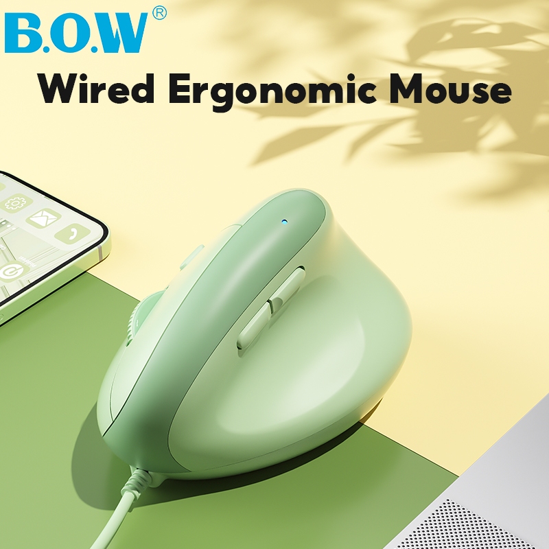 BOW Wired Ergonomic Mouse M190U PRO Quiet Button Vertical Mouse 800 ...