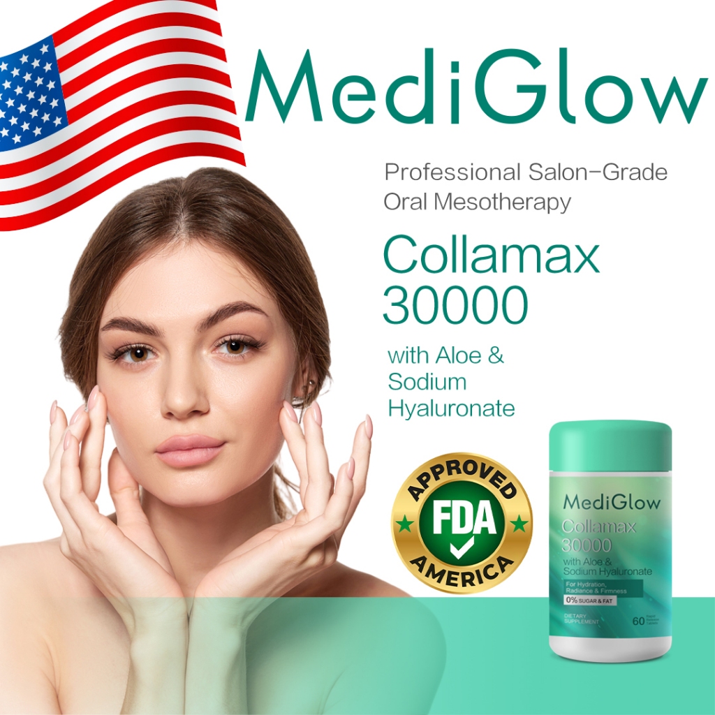 【USA】MediGlow Collamax 30000 with Aloe & Sodium Hyaluronate supplement ...