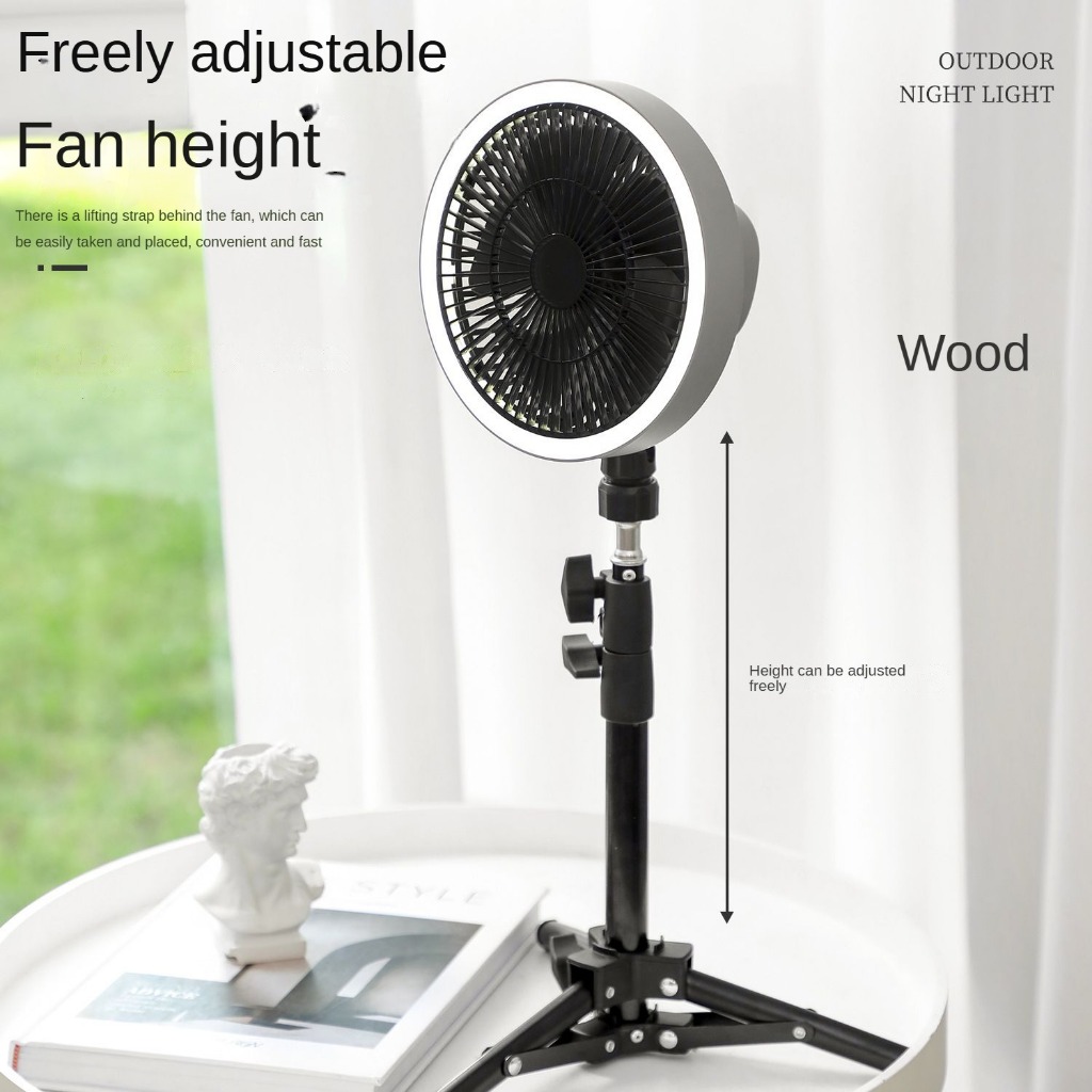 Multi functional tripod outdoor fan 10000mAh camping night light fan ...