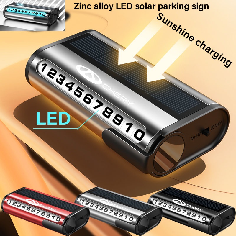 Chery car Solar powered parking sign roller luminous zinc alloy ...