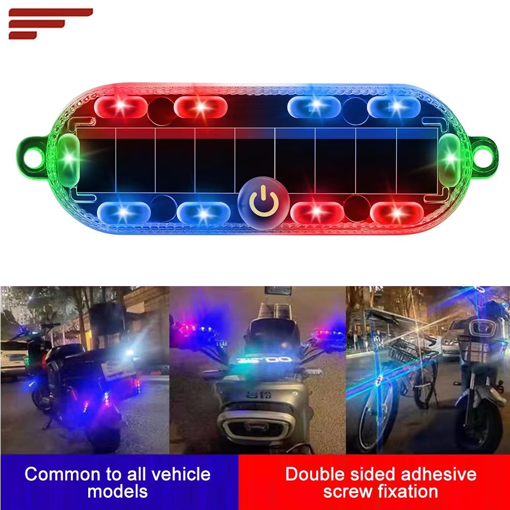 Solar Flashing Warning Light LED RGB Warning Safety Flashing By Strobe ...