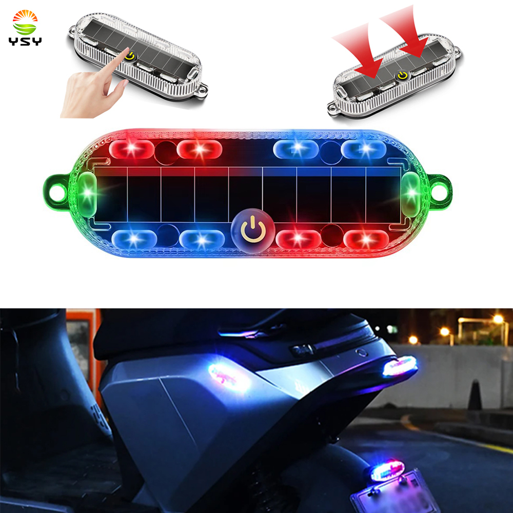 Solar Flashing Warning Light LED RGB Warning Safety Flashing By Strobe ...