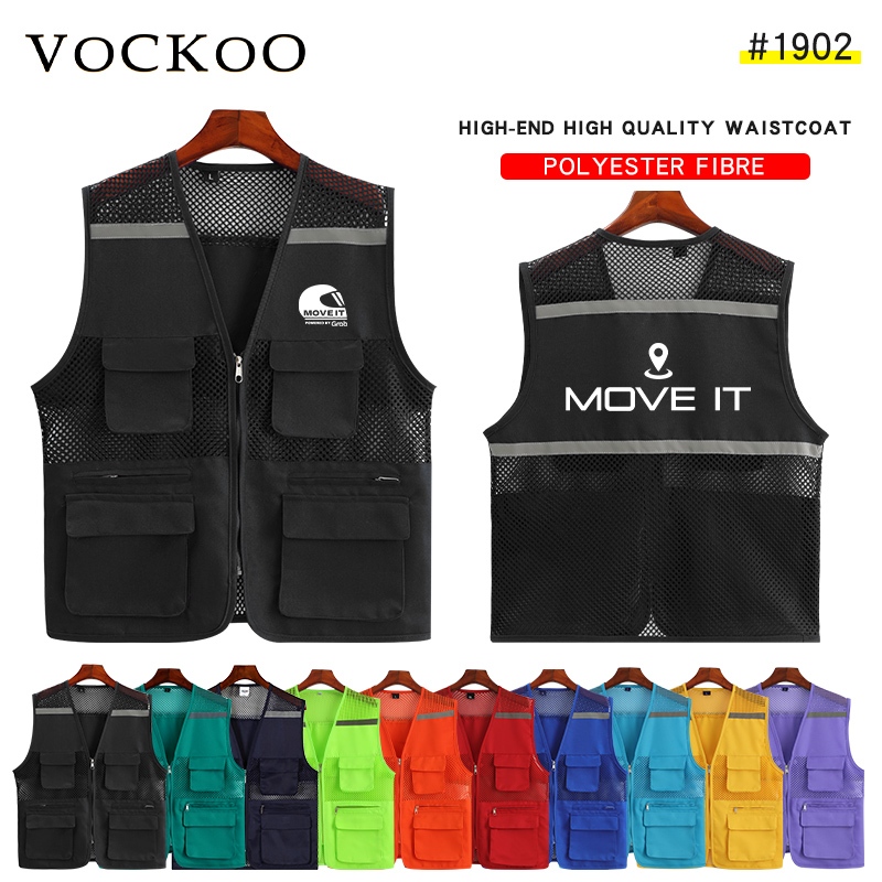 Reflective Safety Workwear Vest Customized move it Logo Mesh Vest ...
