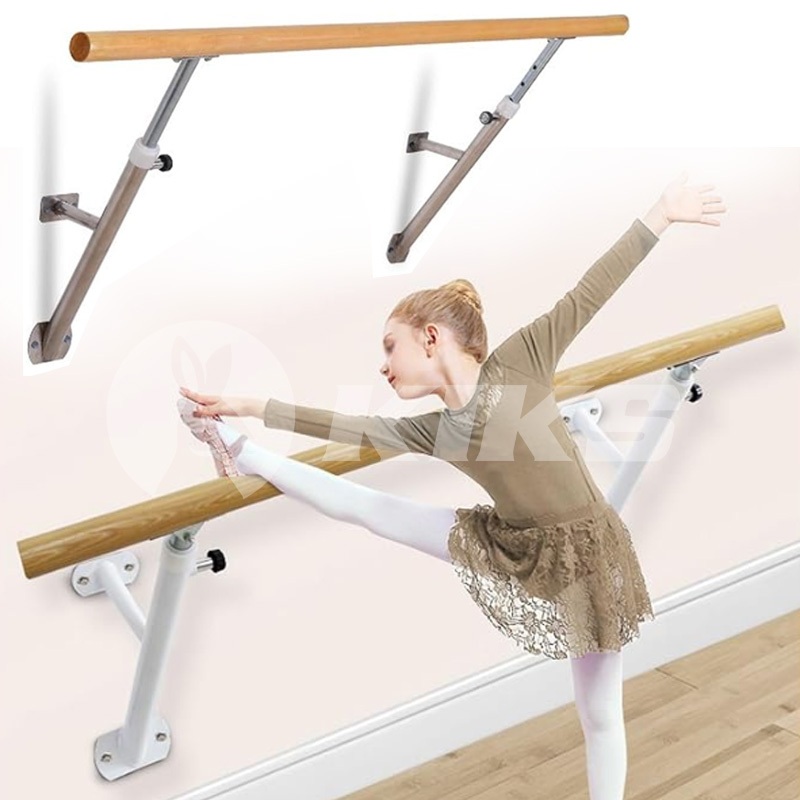Wall-Mounted Ballet Bar Height Adjustable Solid Wood Ballet Barre Heavy ...