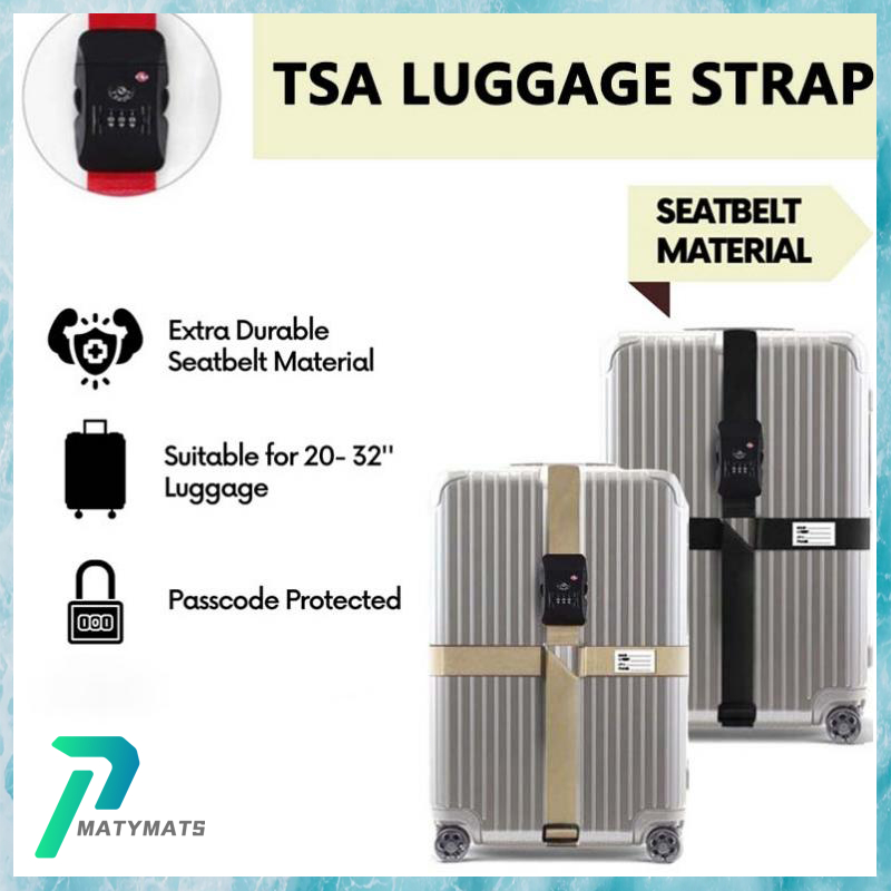 TSA Customs Lock 20" to 32" Luggage Strap Belt Packing Adjustable ...