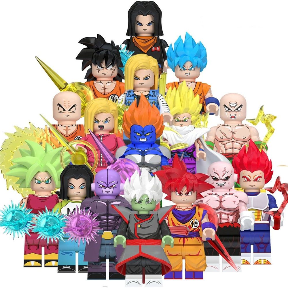 Anime Block Toys Figure Son Goku Android-18 Krillin Vegeta Cartoon ...