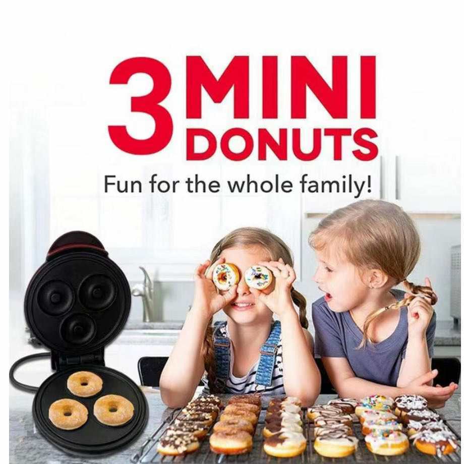 MIXDOR 3 hole Donut Maker Machine Double Sided Heating Doughnut ...