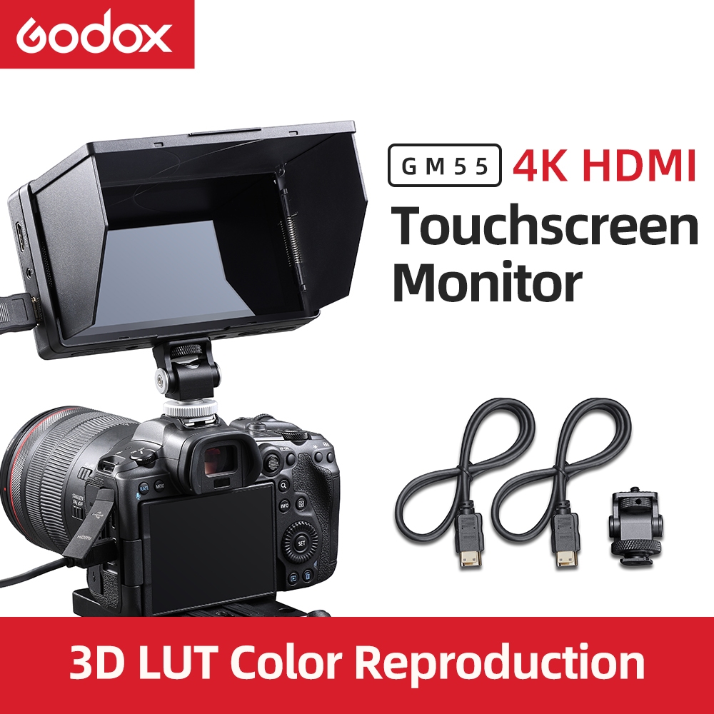 Godox GM55 4K Monitor 5.5 Inch on Camera DSLR 3D LUT Touch Screen IPS ...