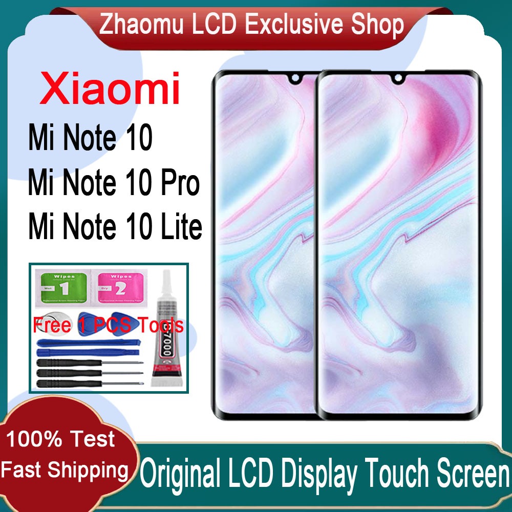 Original AMOLED Xiaomi Mi Note 10 Note 10 Pro Note 10 Lite LCD Display Touch Screen Replacement ...