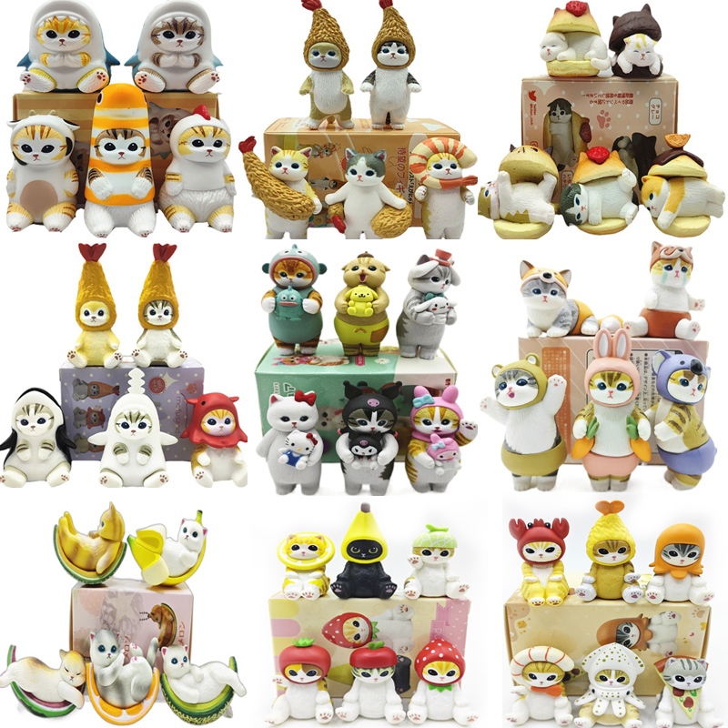 5Pcs/Set Mofusand With Box Japanese Toys Kawaii Cat Fried Shrimp Shark ...