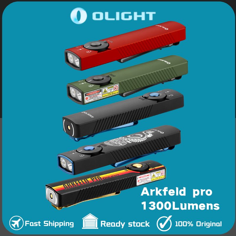 OLIGHT Arkfeld Pro Rechargeable EDC Flashlight with Green Beam, UV Light and White LED Combo ...