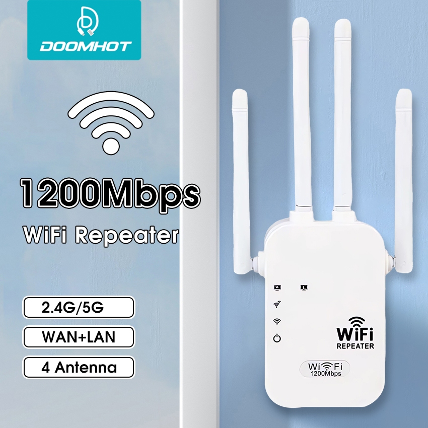 DoomHot WiFi Repeater 5G Wireless Range Extender WiFi Signal Booster ...
