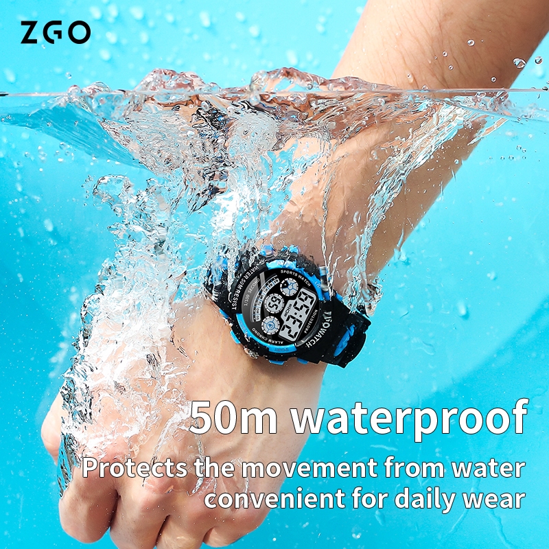 ZGO Watch For Kids 50M Waterproof Electronic Luminous Student Boys ...