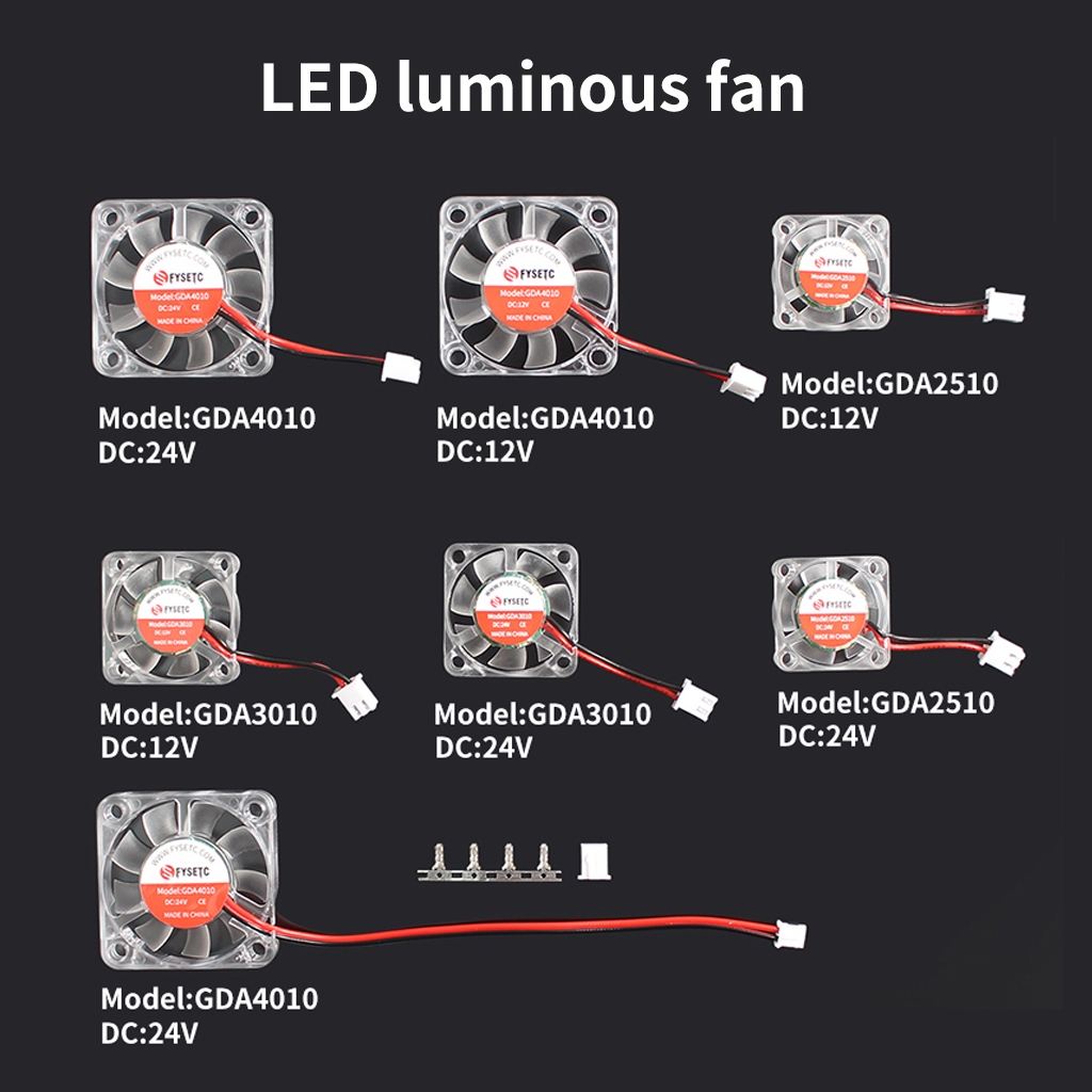 LED 4010/3010/2510 12V/24V FAN RGB High Cooling Performance 3D Printer Fan for Prusa Emder Voron ...