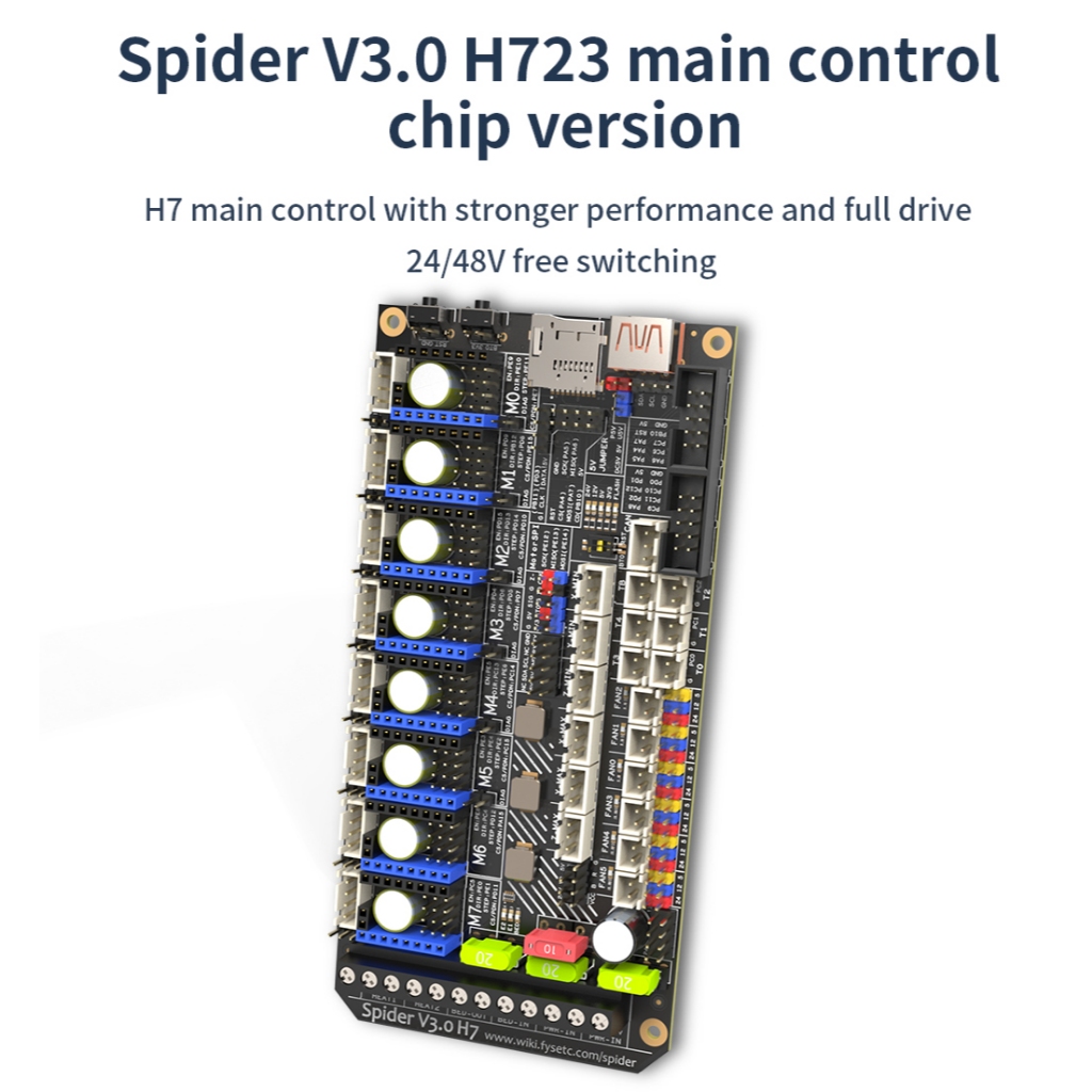 FYSETC Spider V3.0 H7 32 Bit MotherBoard Drive 24V/48V optional Power ...
