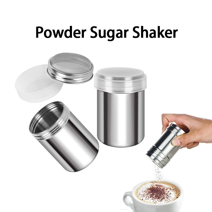 Stainless Steel Powder Shaker Mesh Sifter Sprinkler Sugar Powder ...