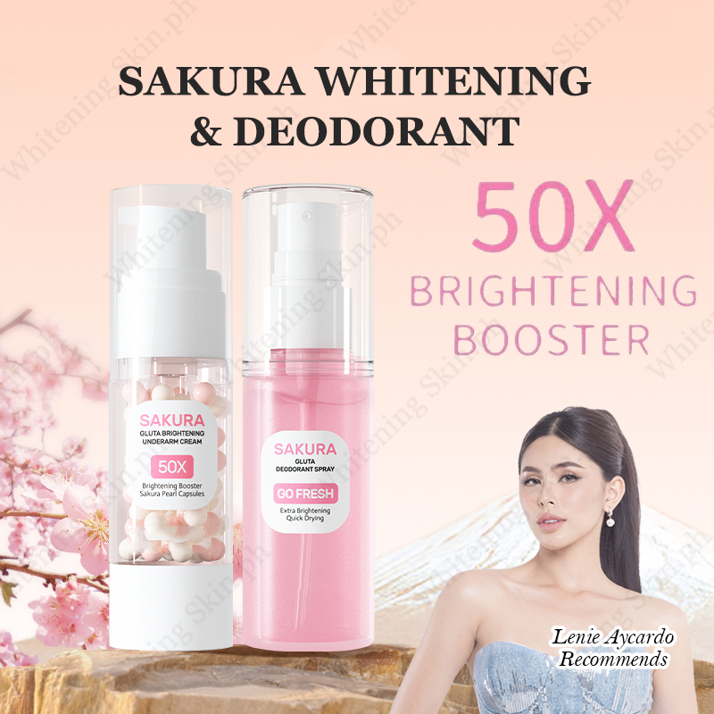 Sakura Underarm Whitening Cream and Gluta Deodorant Spray Set 30g+35ml ...
