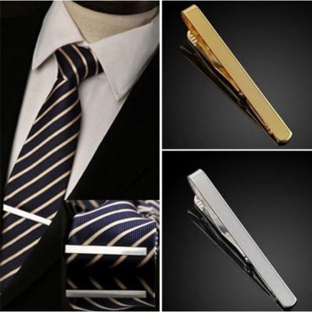 Formal Men's Fashion Alloy Metal Silver Simple Necktie Tie Pin Bar ...
