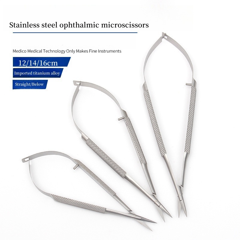 SUN 12cm Stainless Tweezer Microscopic Scissor Forcep Probe Micro Hook ...