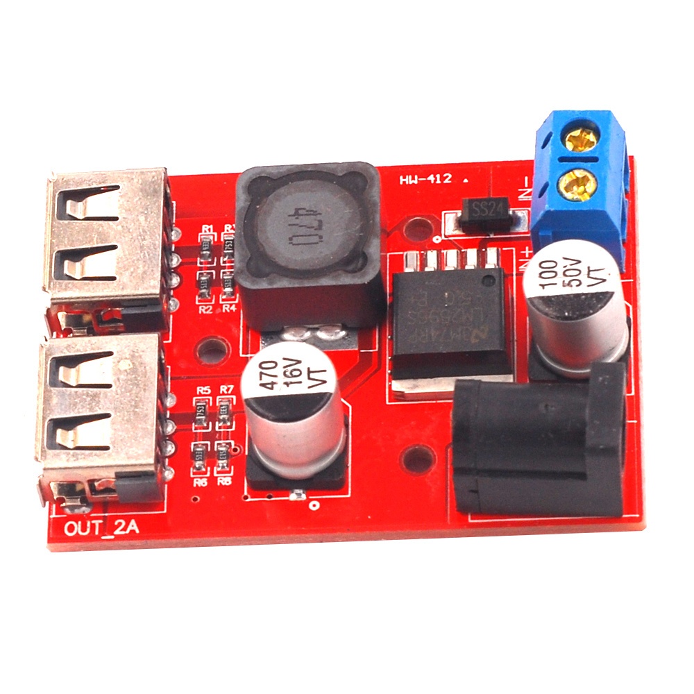 LM2596 LM2596S Dual USB DC-DC 9V 12V 24V 36V to 5V 3A Step Down Buck Converter Board Car Charger ...