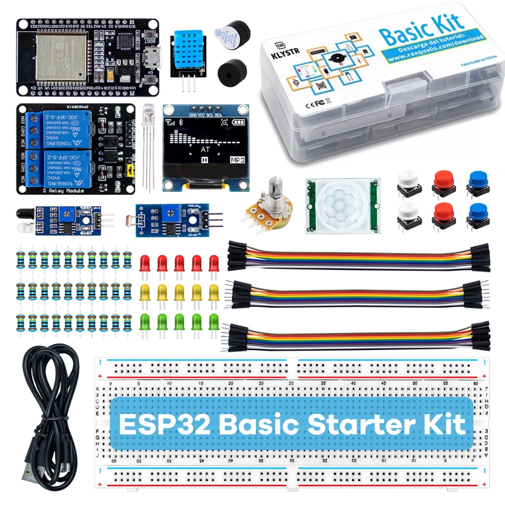 KLYSTR ESP32 Basic Starter kit WIFI + Bluetooth Wireless IoT Development Breadboard Kit Learning ...