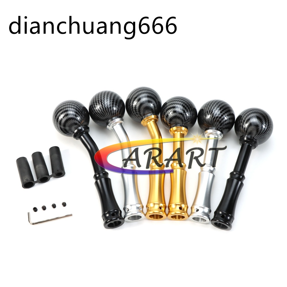 Carbon color Racing Aluminum Car Gear Shifter Knob Extension rods ...