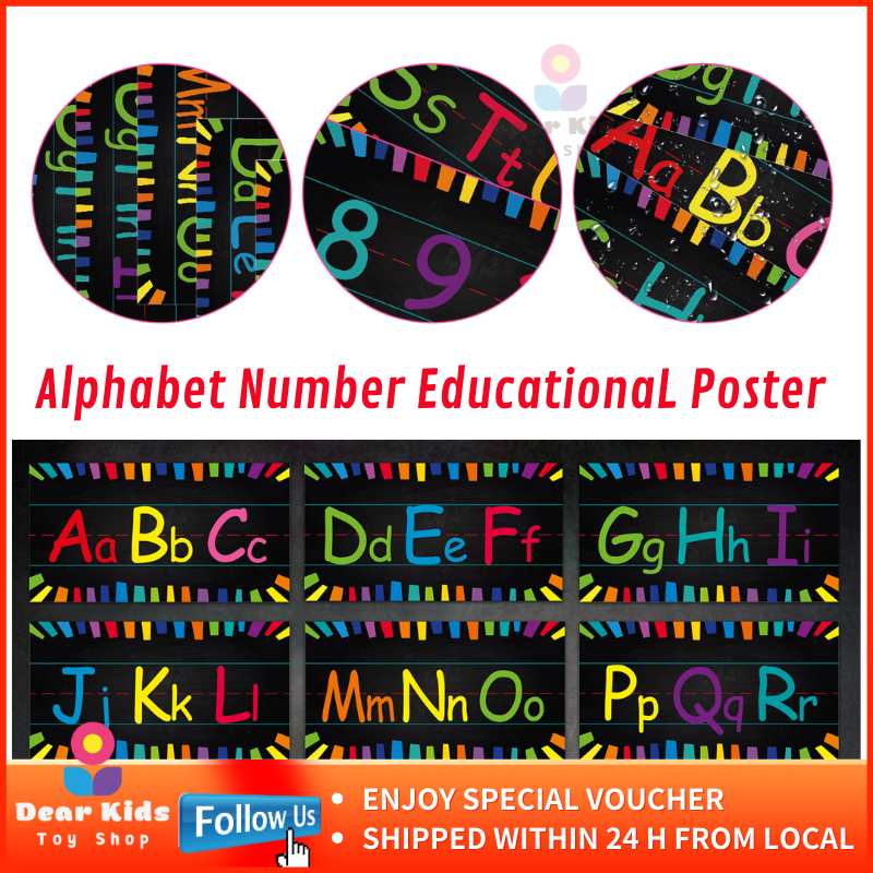 DIY Alphabet Number Educational Poster Bulletin Board Strips Set ...