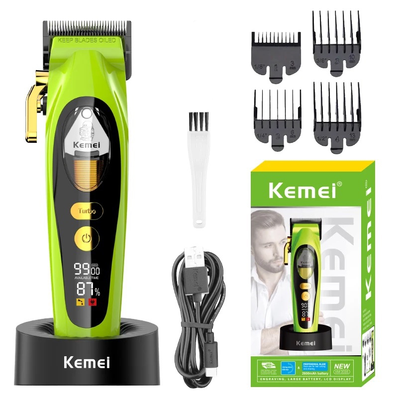 Kemei 2035 Hair Clipper Barber Professional Cordless Trimmer Magnetic ...