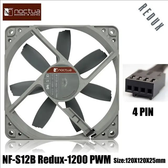 Noctua NF-S12B Redux-700 120mmX120mmX25mm 700RPM Chassis Cooling Fan ...