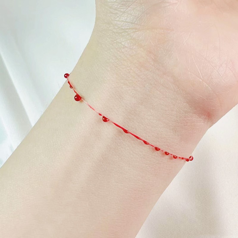 Gmai Funny Red Blood Drop Bracelet for Women Parody Gift Accessories ...