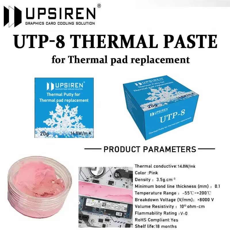 UPSIREN Thermal Putty UTP-8 For VGA GPU IC Processor Rapid Cooling Thermal Pad Replacement Heat ...