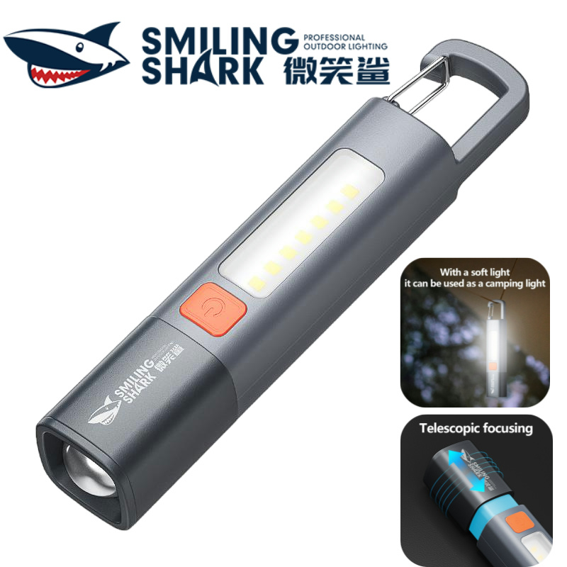 SMILING SHARK LED Flashlight Mini Flashlight Long Battery Life ...