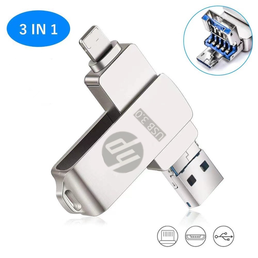 OTG Flash Drive 1TB 3 in 1 Metal High Speed USB 3.0 U Disk Pendrive for ...