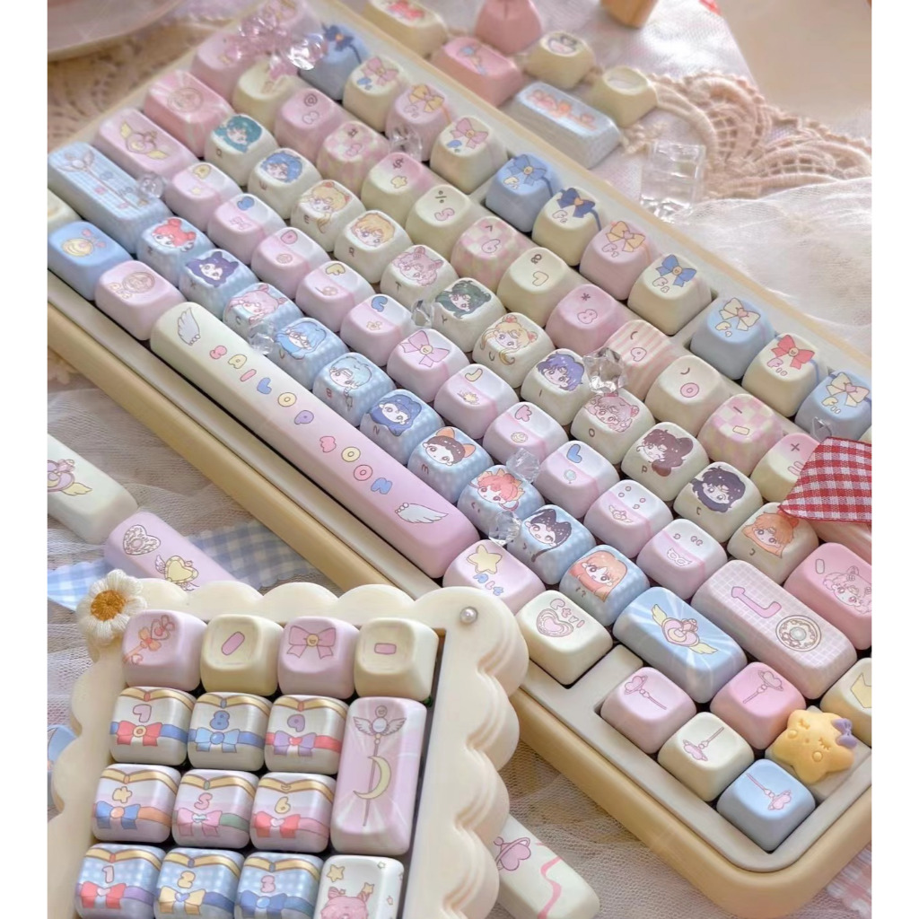Magical Girl Keycaps 140 Keys MOA/EOA/Cherry Height PBT Material Keycap ...
