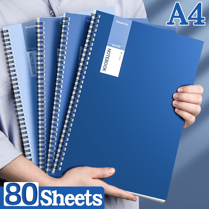 4Pcs A4 Spiral Notebook Set 320Sheets Double Coil Aesthetic Notebook ...