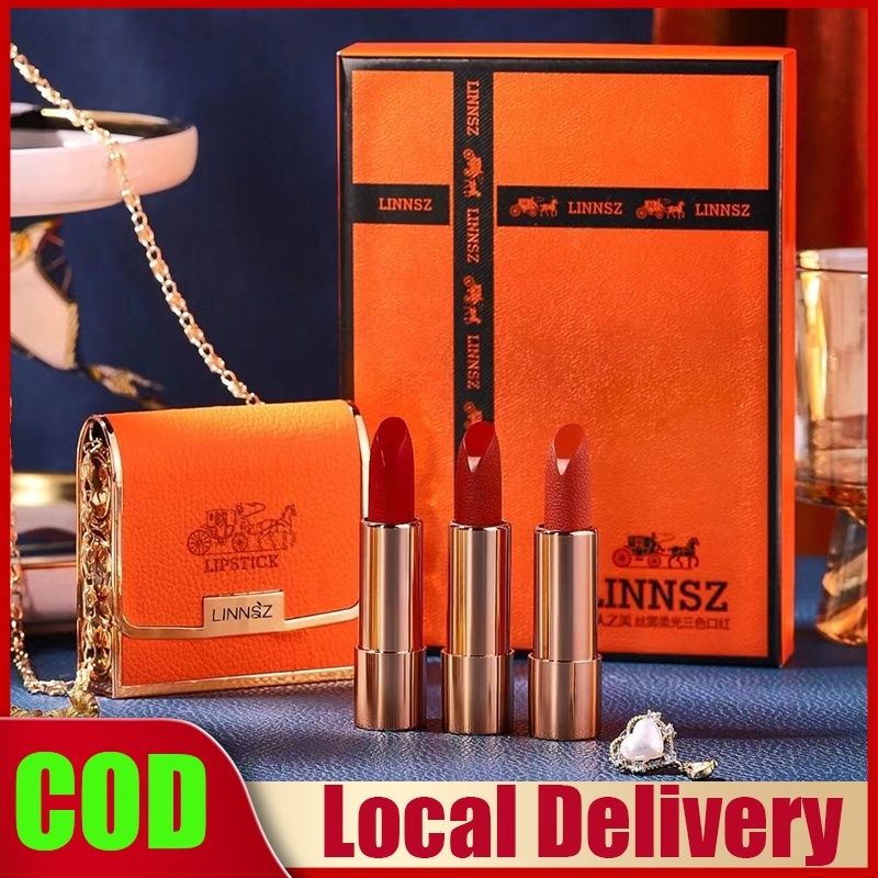 Lipstick With Bag Chain Leather Bag Handbag Lipstick Set Velvet Matte ...