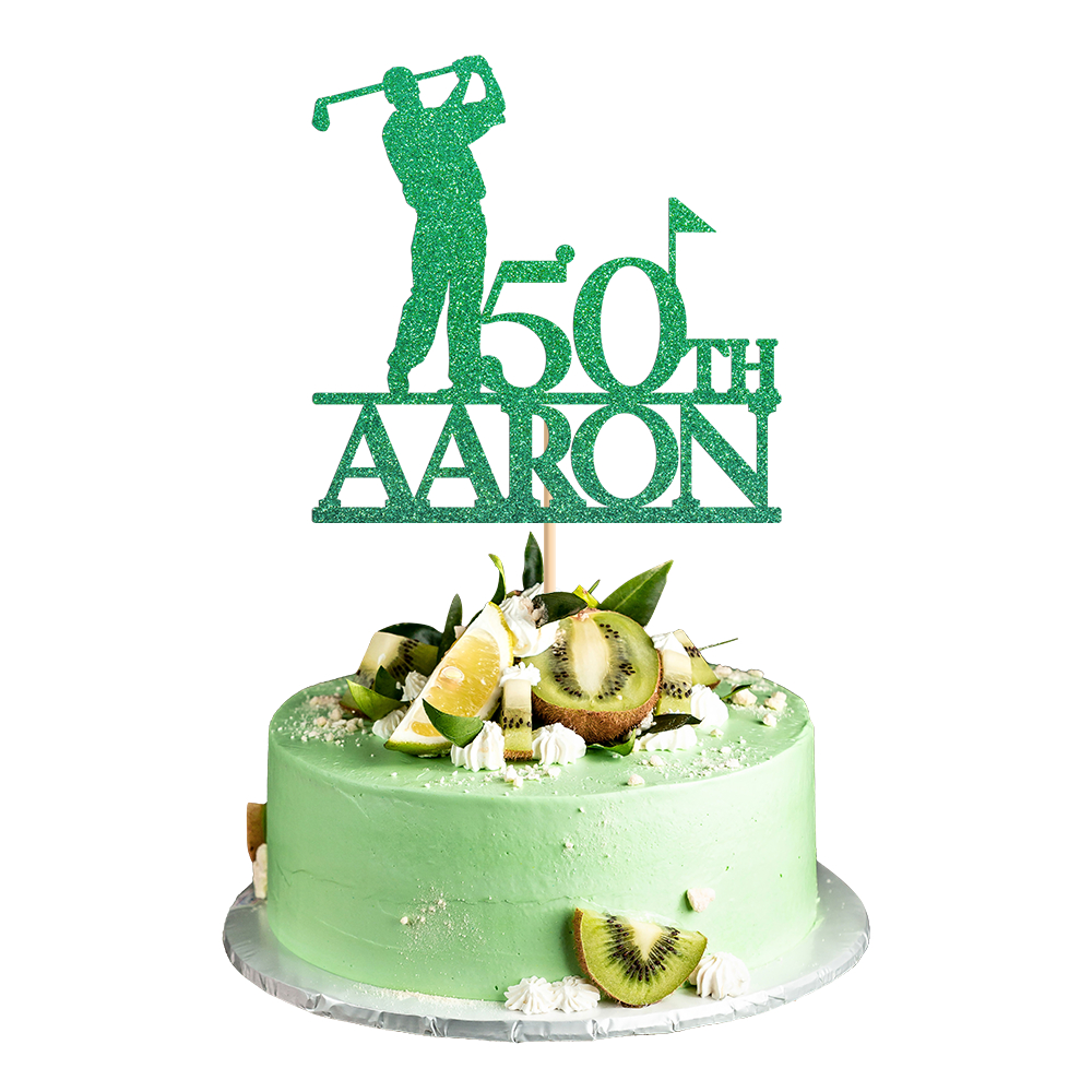 Personalized Golf Cake Topper in Glitter Paper Custom Name & Age Golf ...