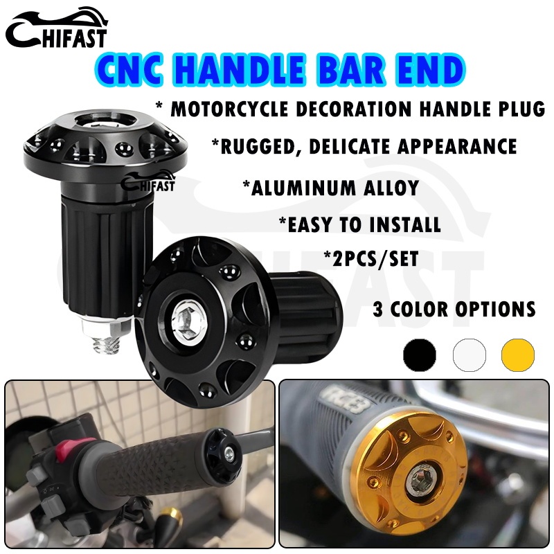 HIFAST Motorcycle CNC handle Bar End 1 Pair Alloy Motorcycle decoration ...