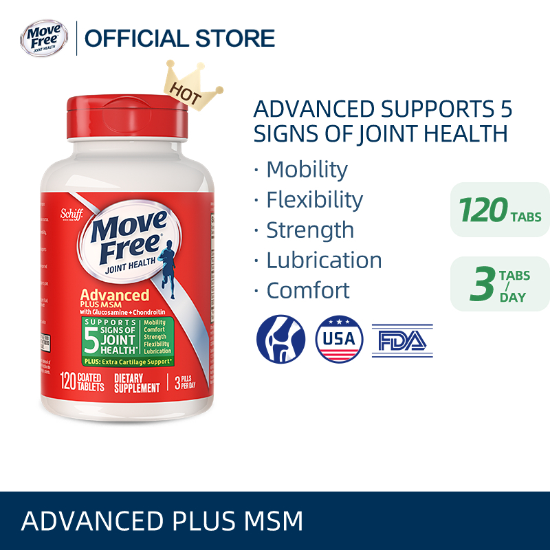 Schiff Move Free Advanced Glucosamine 1500mg, Chondroitin MSM, 120CT ...
