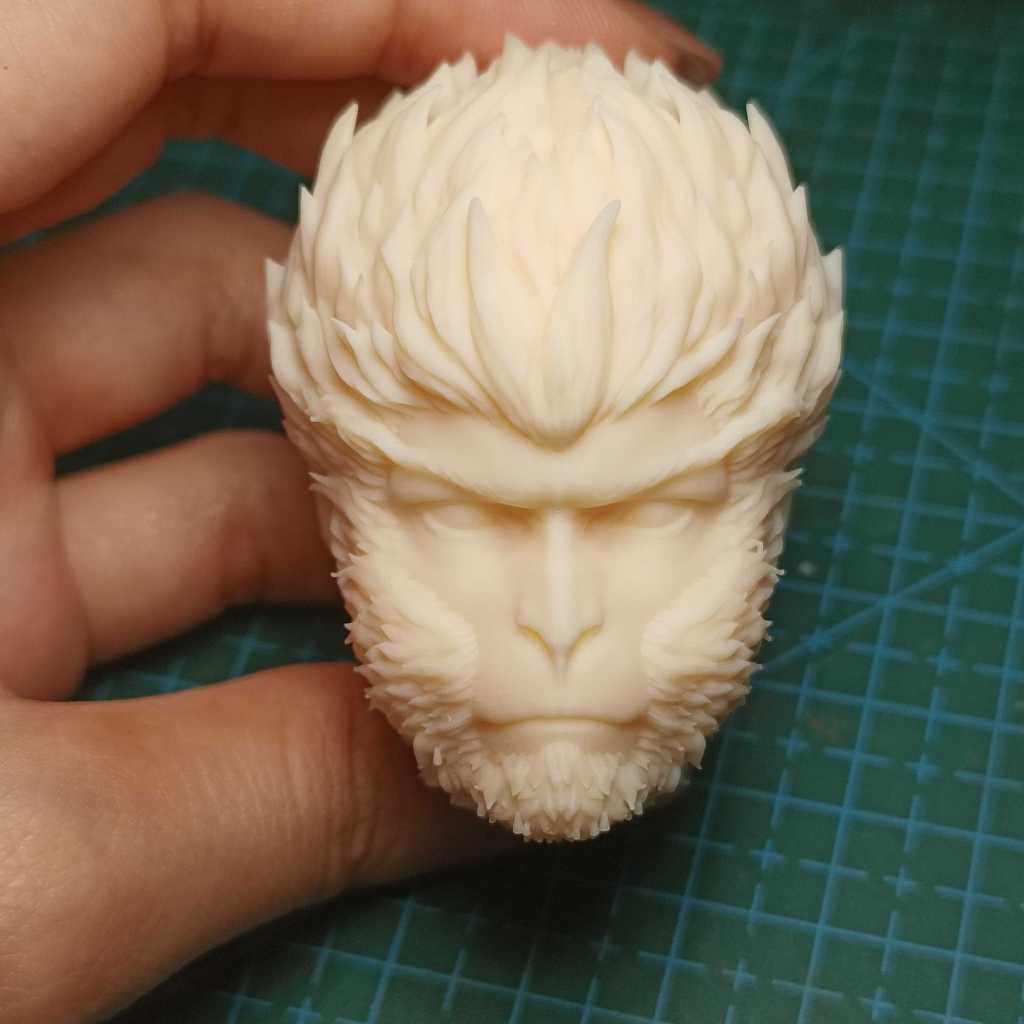Unpainted 1/6 Scale Black Myth WuKong Monkey King Head Sculpt Model Fit ...