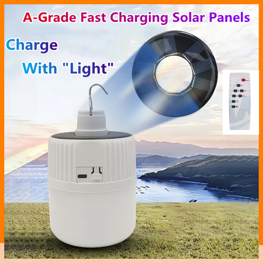 LED Solar Light Portable Solar LED Bulb Light Outdoor Rechargeable with ...