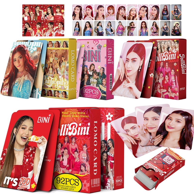 BINI Photocards Jollibini Holographic BINI Lomo Cards 55 Pcs Stickers ...