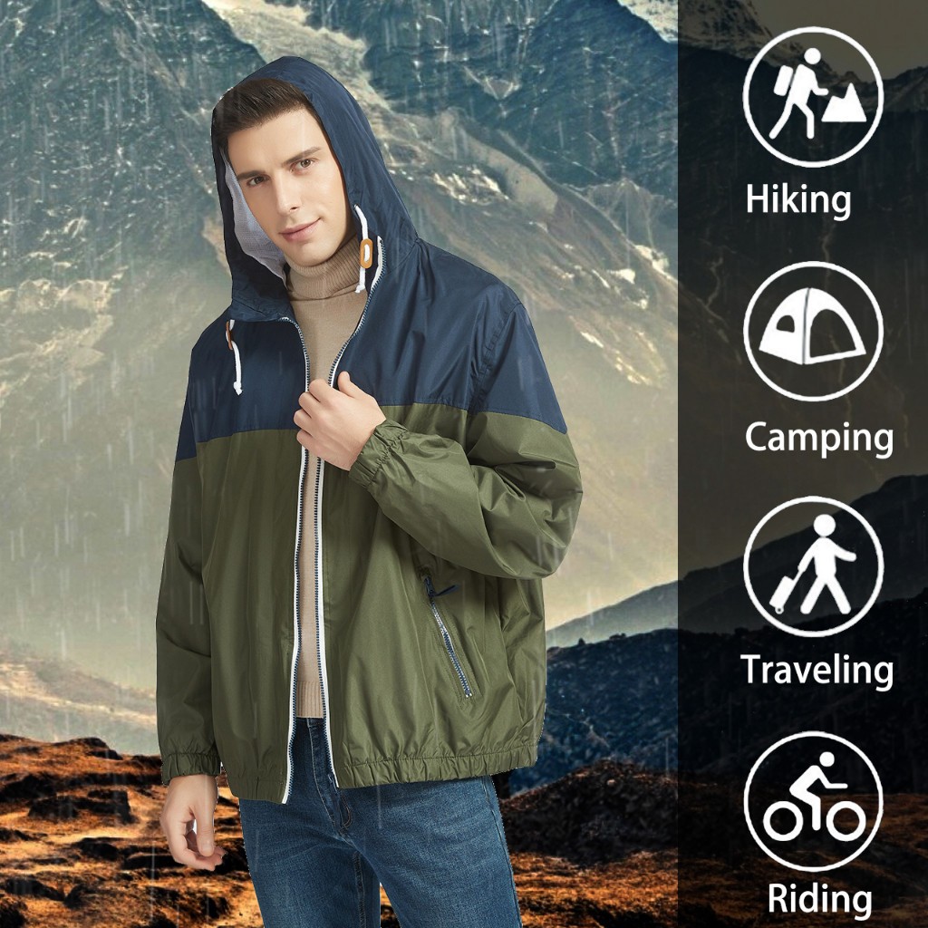 MADHERO Bomber jacket for men Waterproof Riding Outerwear zipper outdoor casual Fashion Cycling ...
