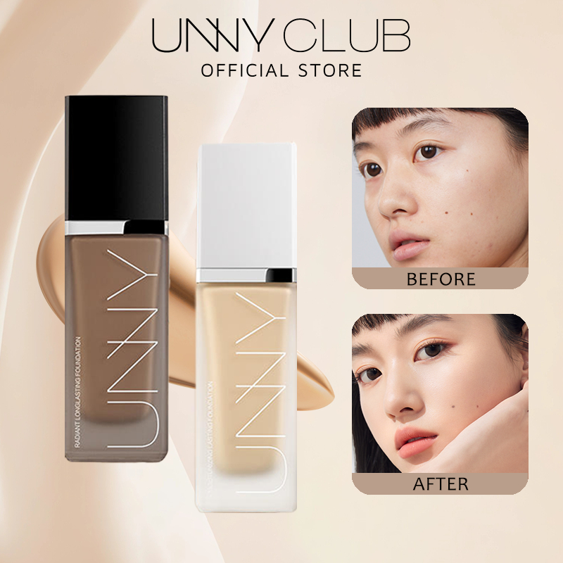 UNNY CLUB Foundation Full Coverage Long Lasting Oil Control Matte+Poreless Liquid Foundation 30g ...
