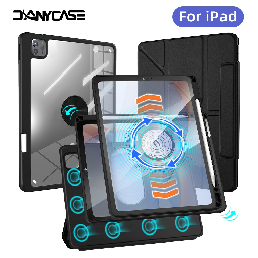 360 ° Magnetic Detachable Separation Sliding Rail Case for iPad Air 6th ...