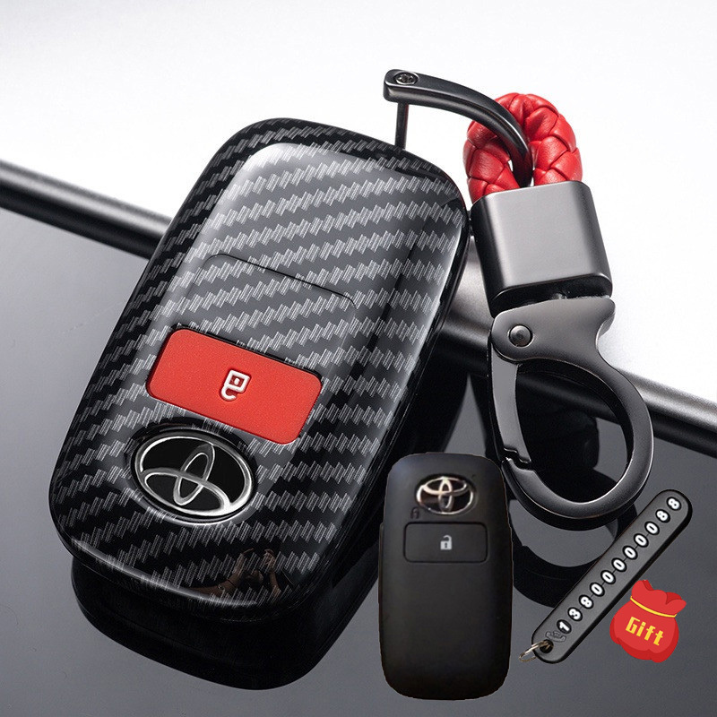 Carbon Fiber New Toyota Car Key Case Cover For 2023 - 2024 Toyota Veloz ...